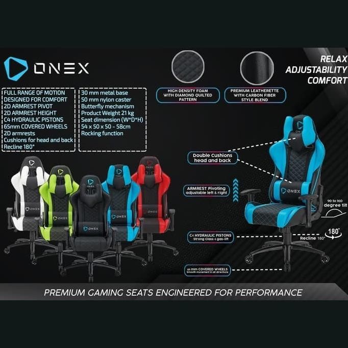 Jual Onex Gx3 / Gx 3 / Gx-3 Quality Gaming Chair Kursi Gaming New Stok ...