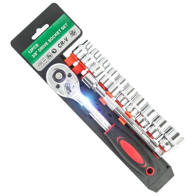 Jual Set Kunci Shock Socket 3/8 Kunci Ratchet And X6 Extention Bar G ...