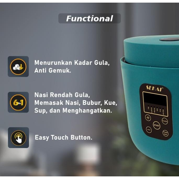Jual Murah RICE COOKER DIGITAL SEKAI LOW SUGAR CMW 720 / CMW 720 LS 1L ...