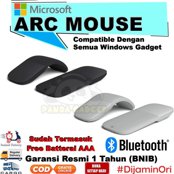 Jual Microsoft Surface Arc Touch Mouse Black | Light Grey Wireless New Stok | Shopee Indonesia