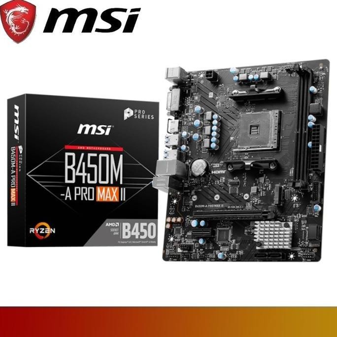 Jual MOTHERBOARD MSI B450M-A PRO MAX II (AM4, AMD PROMONTORY B450, DDR4 ...