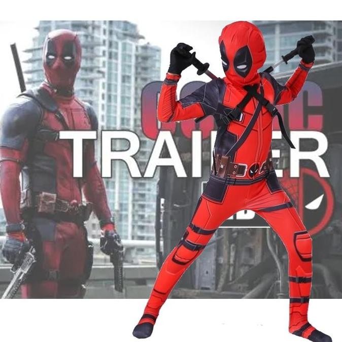 Jual BEBAS ONGKIR - Superhero Deadpool Kids boy Bodysuit+Masker cosplay ...