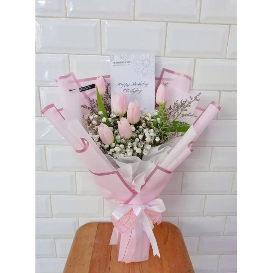 Jual Elle Tulip Bouquet | Buket bucket Bunga Tulip Asli Wisuda Birthday ...