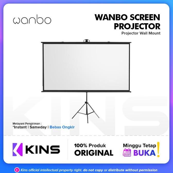 Jual Wanbo Layar Screen Proyektor 100" Screen Projector Wall Mount ...