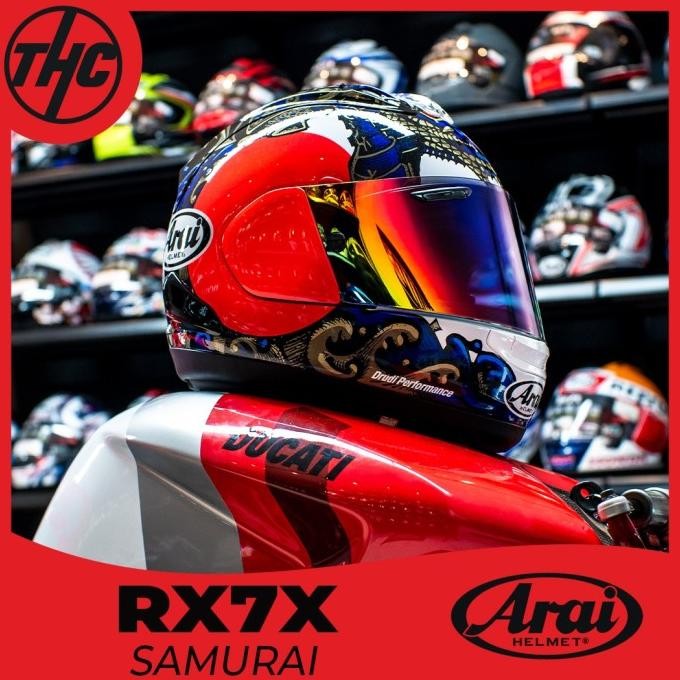 Jual TERBARU ARAI RX7X SAMURAI FULL FACE HELMET BLUE HELM ORIGINAL ...