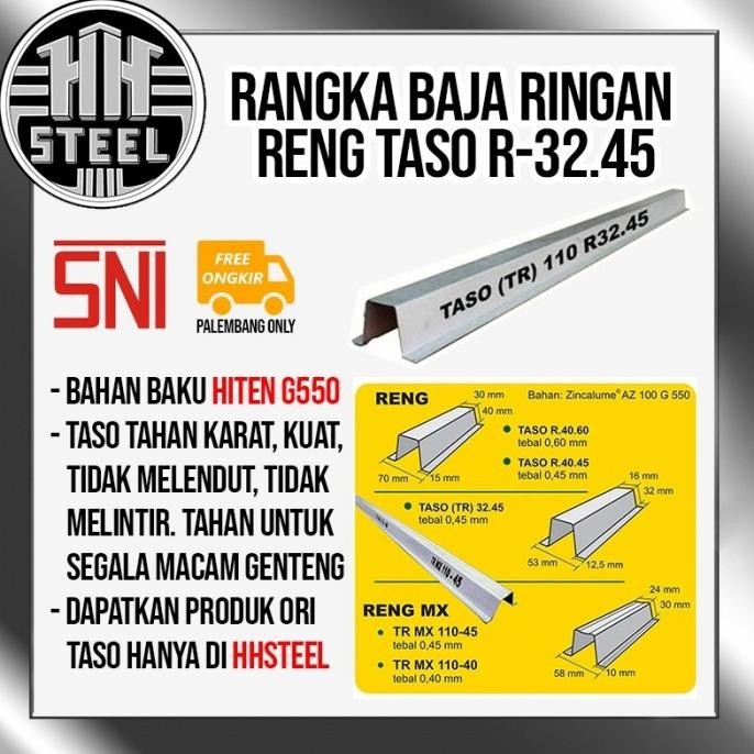 Jual Kualitas terbaik] Rangka Atap Baja Ringan Ring Reng Taso R 32 45 ...
