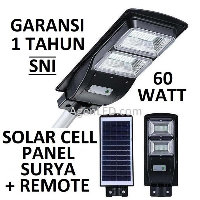 Jual LAMPU JALAN PJU LED SOLAR CELL 60W PANEL SURYA SOROT 60 WATT SOLARCELL ORIGINAL DAN ...