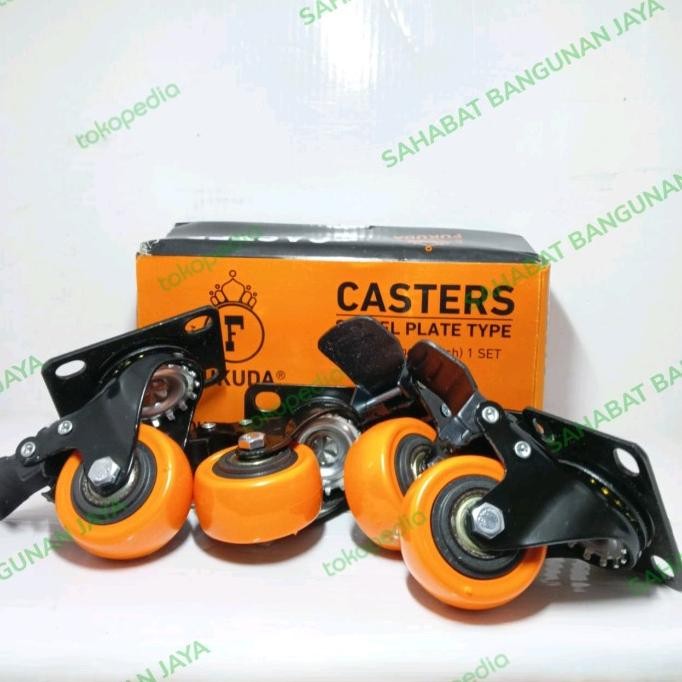 Jual Roda Caster 2" Hidup Fukuda & Roda Caster 2" Hidup+Rem Fukuda New ...