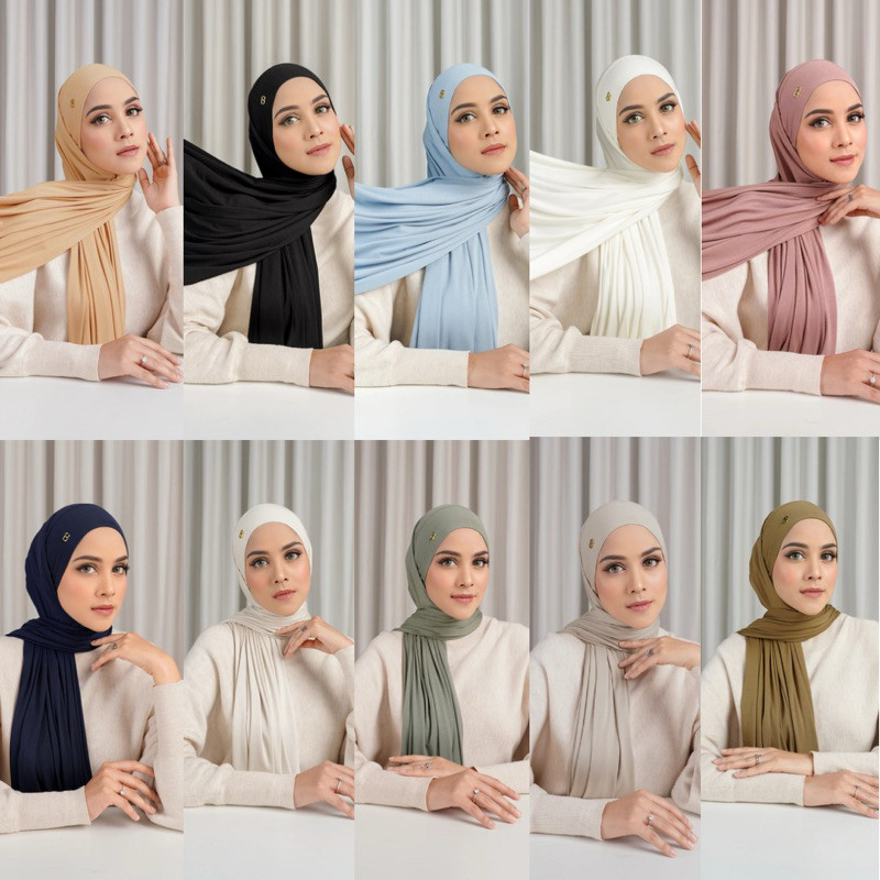 Jual [baca deskripsi⚠️] BUTTONSCARVES LISA JERSEY INSTANT SCARF ...