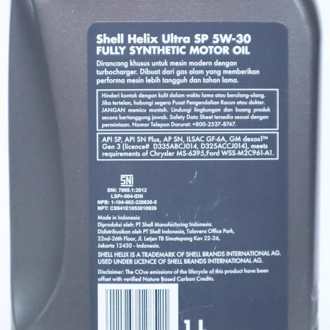 Jual Murah Shell Helix Ultra Sae 5W-30 1 Liter Api Sp/Gf-6A Oli Mobil ...