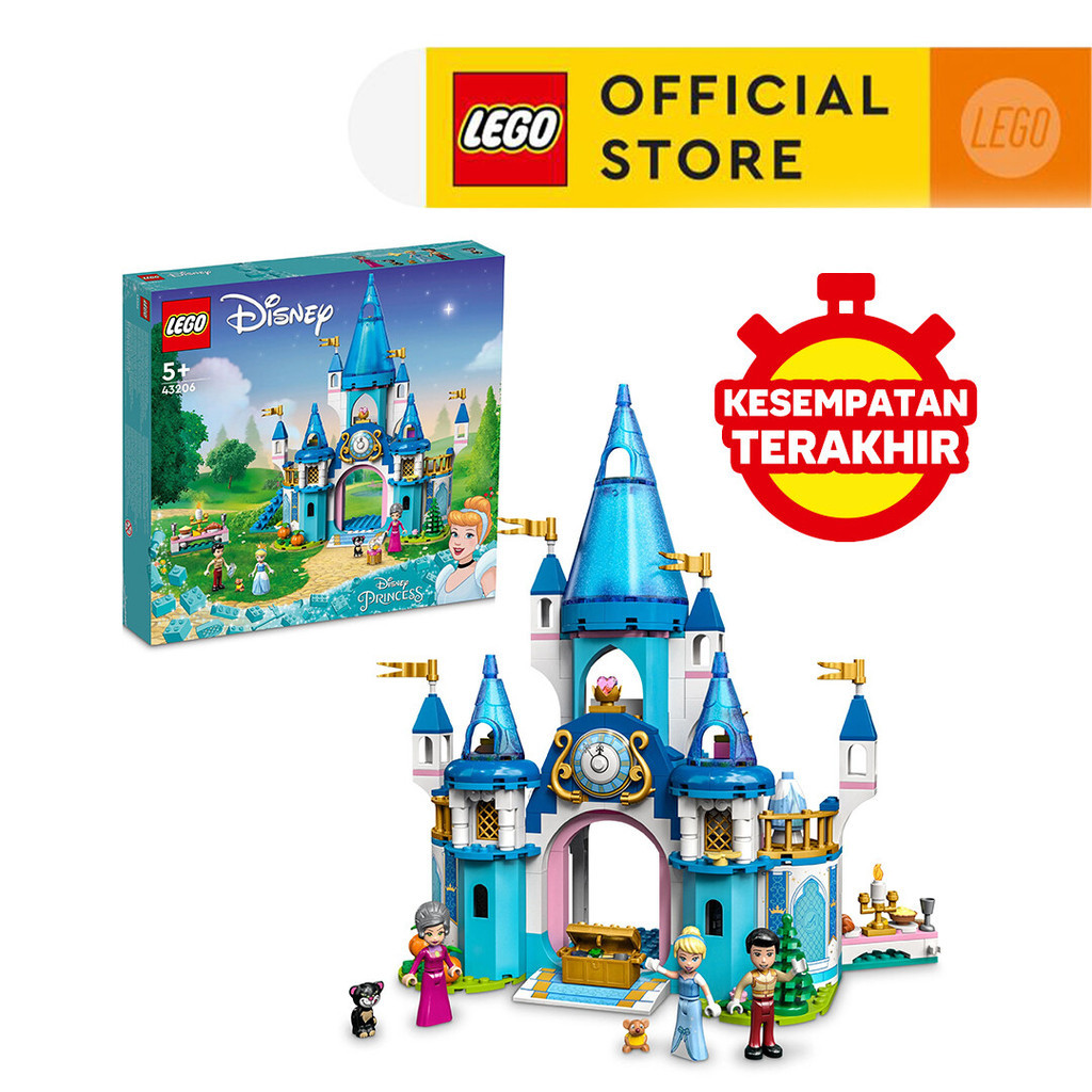 Jual LEGO Disney 43206 Cinderella and Prince Charming's Castle (365 ...