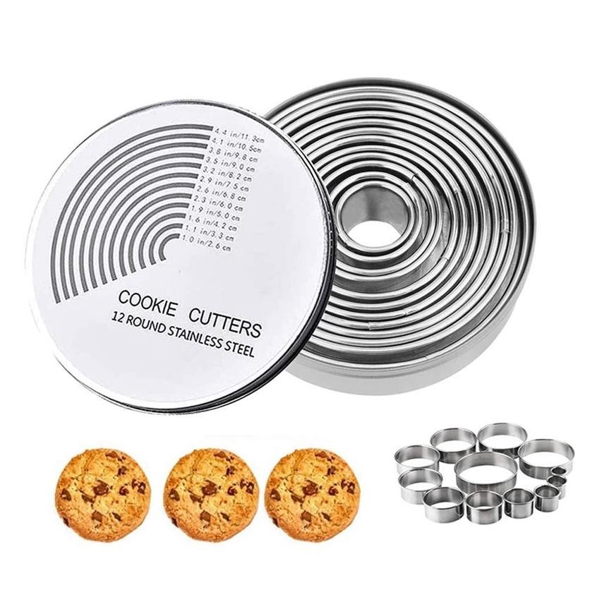 Jual Premium Paket 12Pcs Ring Cutter Bulat Stainless Cetakan Kue ...