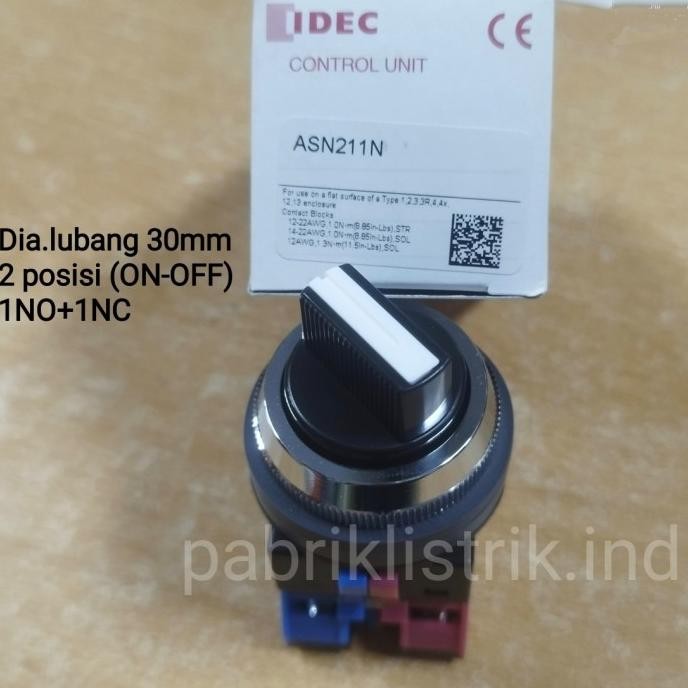 Jual Selector Switch 30Mm 2P 2 Posisi Asn211N Asn211 Asn 211N Idec ...