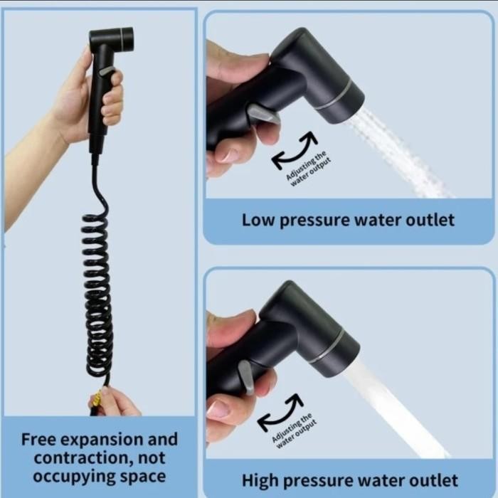 Jual Kran Cabang & Jet Shower Spiral Black Tekanan Tinggi Original Dan ...