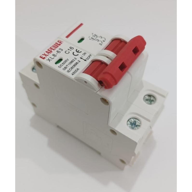Jual Mcb Dc 2P 10A 16A 20A 32A 40A 50A 63A 500V Circuit Breaker Dc Pv Aki - Asli | Shopee Indonesia