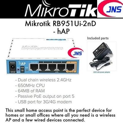 Jual Mikrotik RB951Ui-2ND Router Wireless (hAP) | Shopee Indonesia