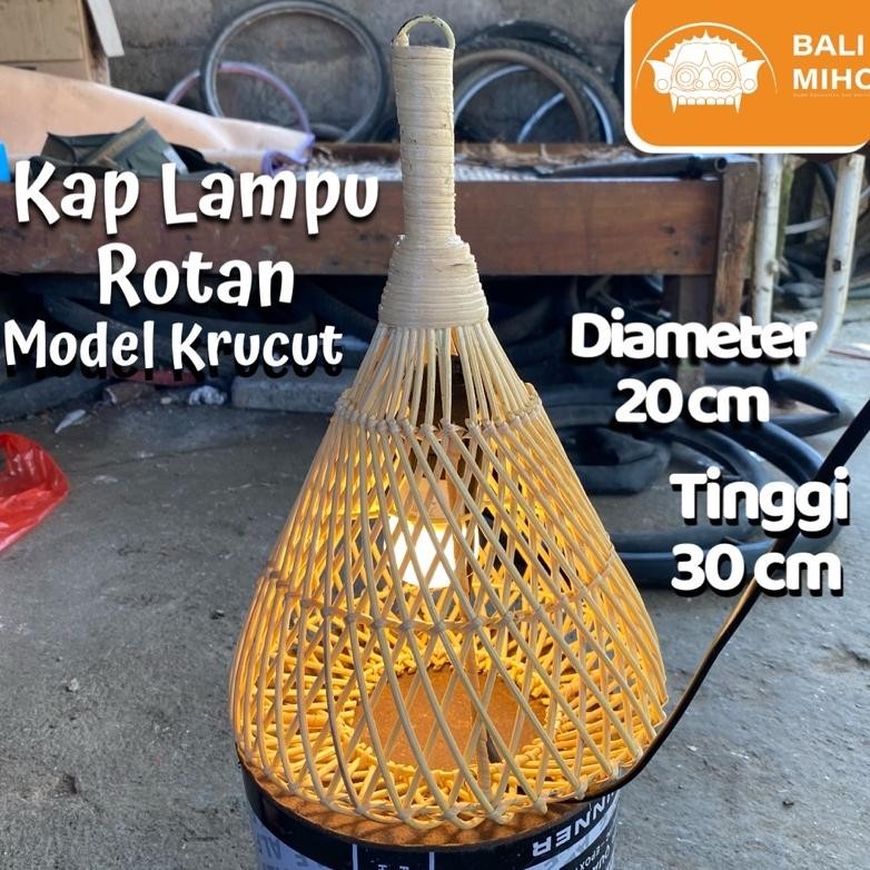 Jual Living Kap Lampu Rotan Model Krucut 20 Cm Kap Lampu Cafe Kap Lampu ...