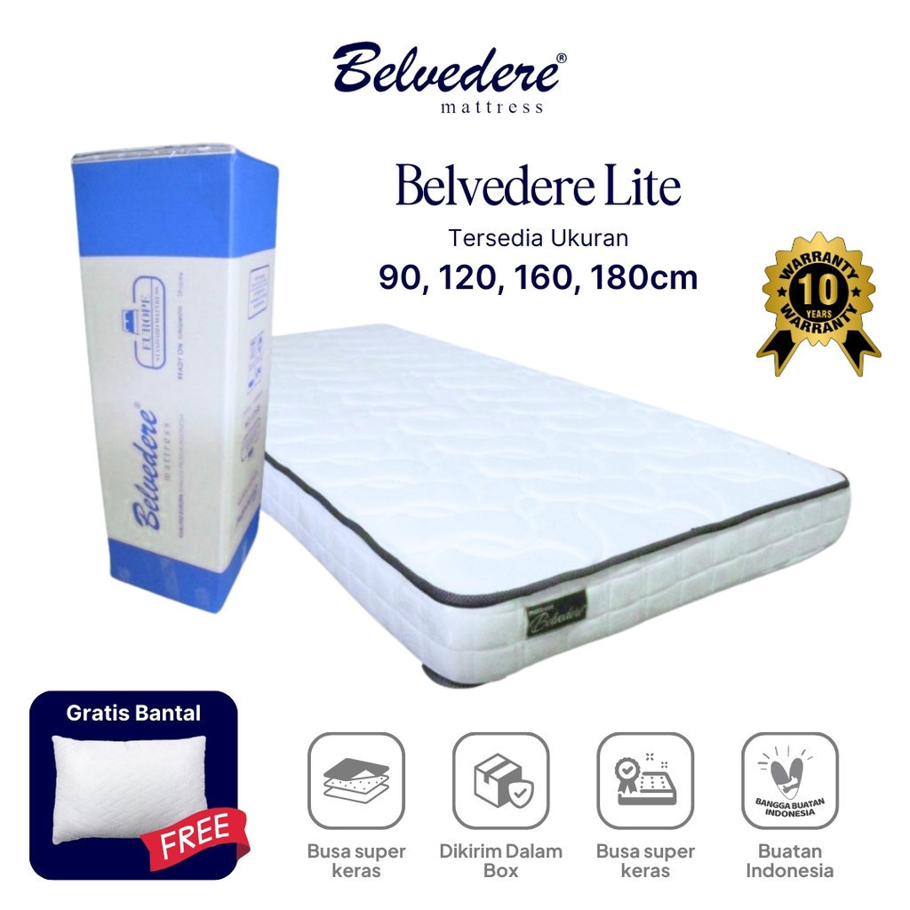 Jual Belvedere Matras Lite - Free Bantal / High Density 28 Black ...