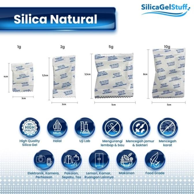 Jual wakseng HS silica gel natural 1kg +-950 sachets @1gram SILICA GEL ...