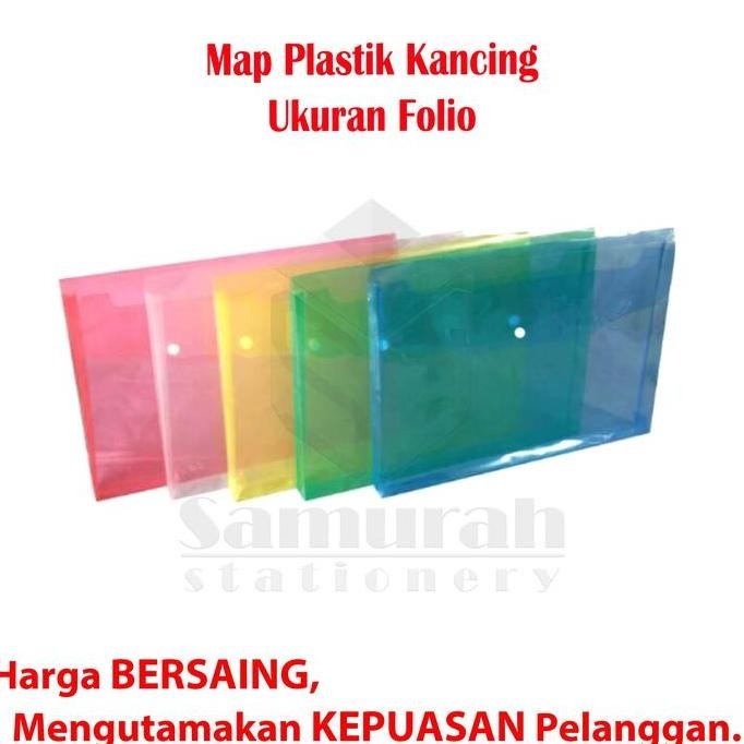 Jual tyS Map Plastik Kancing Folio Punggung Per Lusin / Map Plastik Tali ukuran F4 Transparant ...