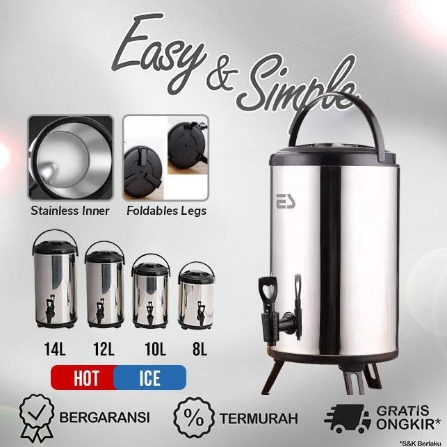 Jual Terlaris Es Dispenser Termos Air Stainless Steel Dengan Kran Panas ...