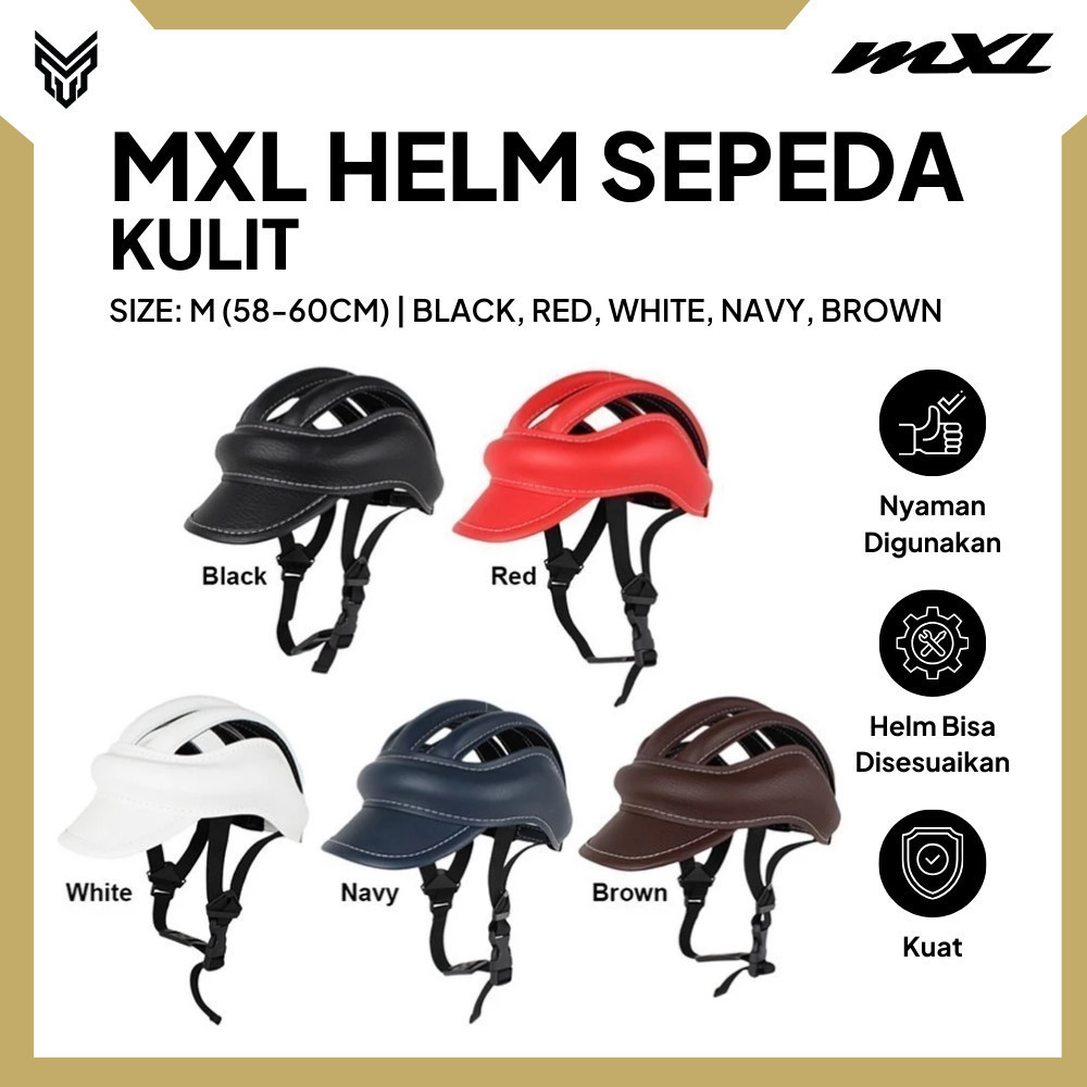 Jual MXL Helm Topi Sepeda Kulit Bicycle Helmet Safety Pelindung Kepala ...
