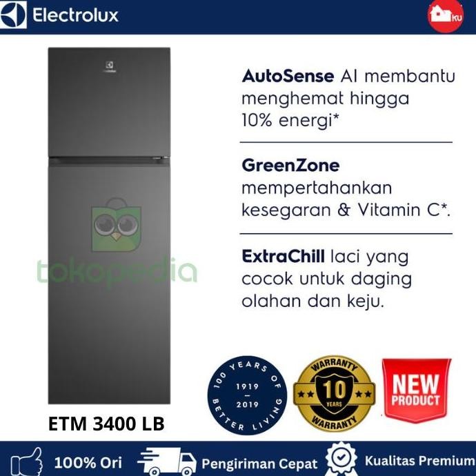 Jual Kulkas ELECTROLUX ETM3400LB Refrigerator ETM 3400 LB | Shopee ...