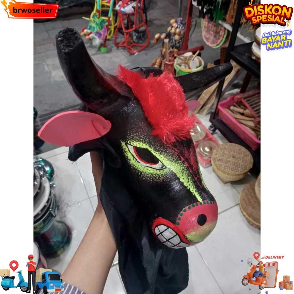 Jual Siap Kirim Bantengan Kemol Panjang Berekor Topeng Banteng Mberot ...