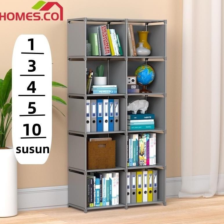 Jual Rak Buku Portable/Rak Buku Susun Multifungsi/Rak Serbaguna 1-5 ...