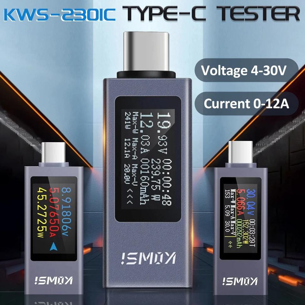 Jual YZ KWS-2302C 2301C 2303C USB Type C Tester Current Voltage Power ...