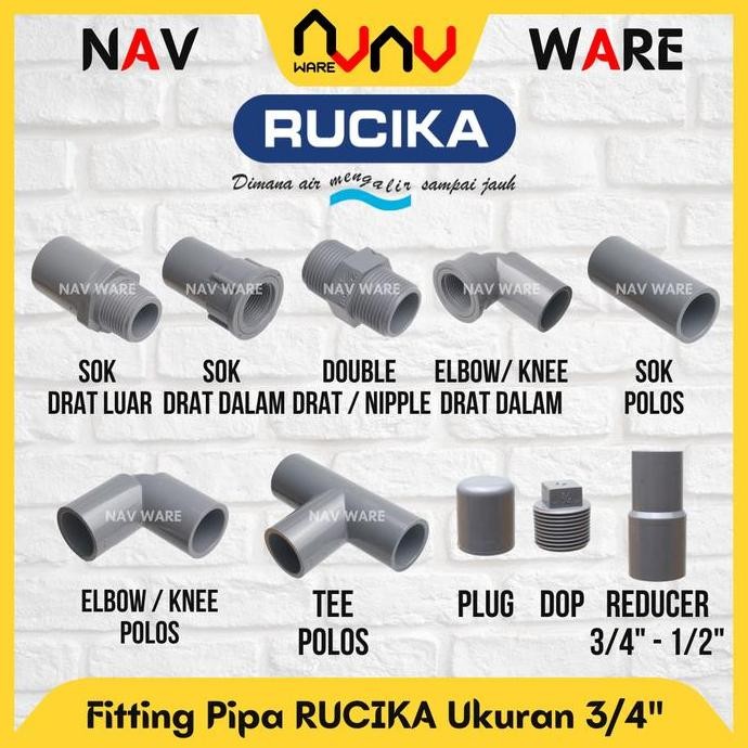 Jual RUCIKA Fitting Pipa PVC AW 3/4 Inci Original - Faucet Sock Drat ...