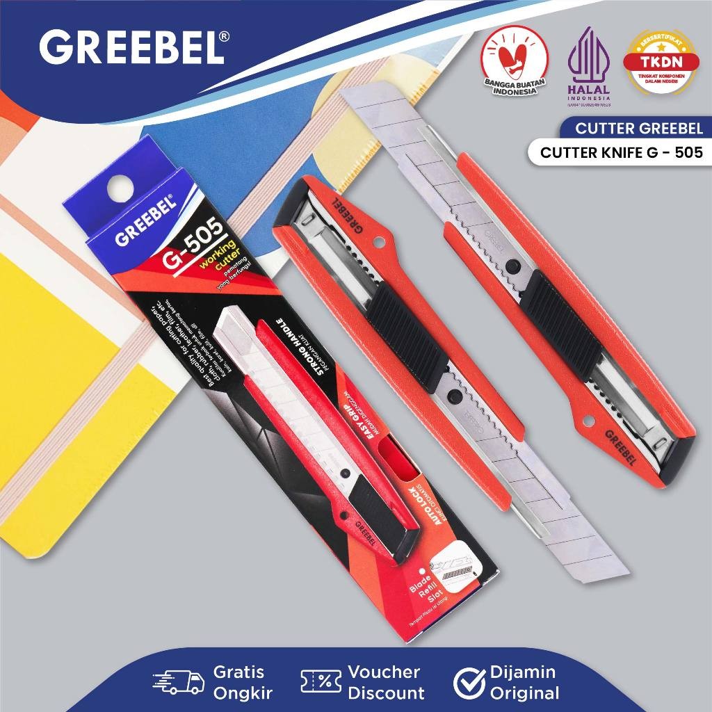 Jual GREEBEL Cutter G- 505 (1Pcs) / Kater / Cuter Besar / Anti Karat ...