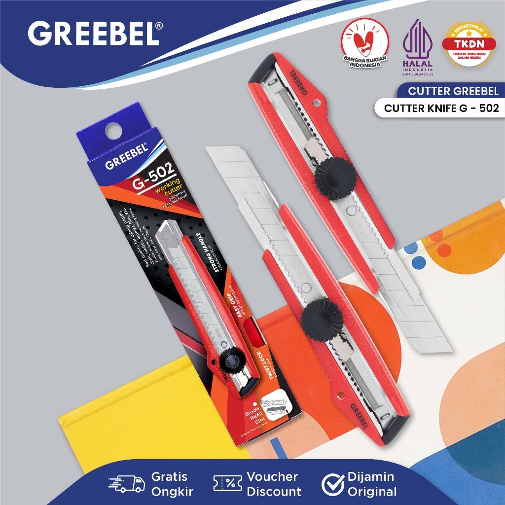 Jual GREEBEL Cutter G- 502 (1Pcs) / Kater / Cuter Besar / Anti Karat ...