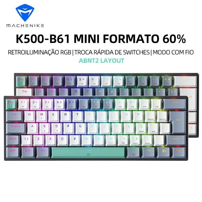 Jual Machenike K500-B61 Mini Mechanical Keyboard 60% Abnt2 Layout Rgb ...