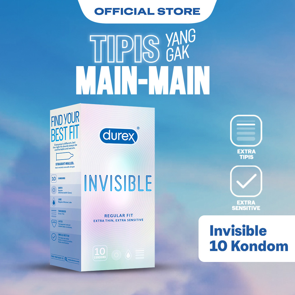 Jual Durex Invisible Kondom Super Tipis Kondom Aman Pria 10s - Condom ...