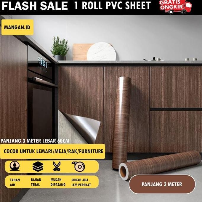 Jual Stiker Hpl Ukuran 60Cm X 3M Motif Serat Kayu Untuk Furniture Meja ...