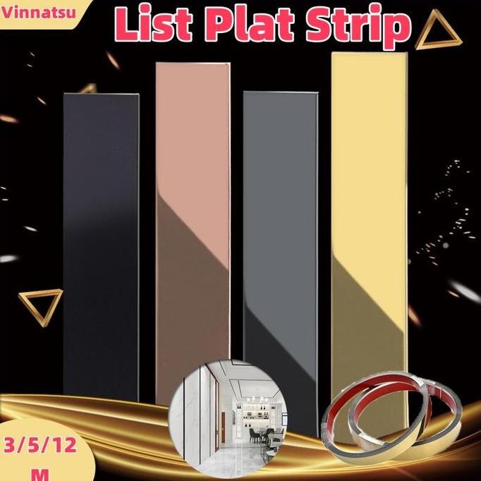 Jual [Vinnatsu] [2CM] List Plat Strip Mirror Gold Gold List Wallpaper ...