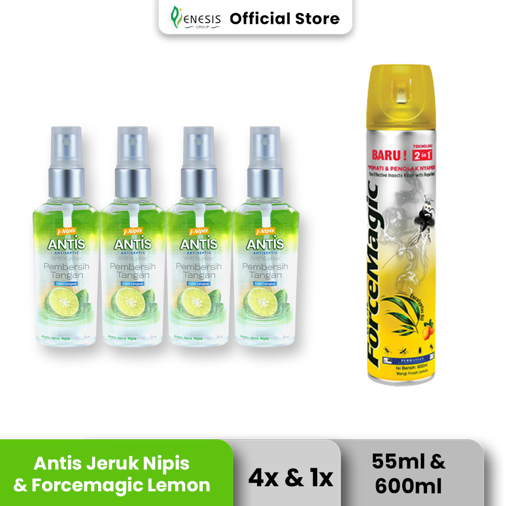 Jual Antis Spray Jeruk Nipis 4x55 Ml dan Force Magic Lemon 600 Ml ...