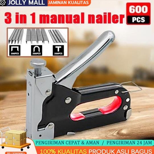Jual 3 In 1 Stapler Gun Staples Tembak Gun Tacker Powerfull Pistol ...