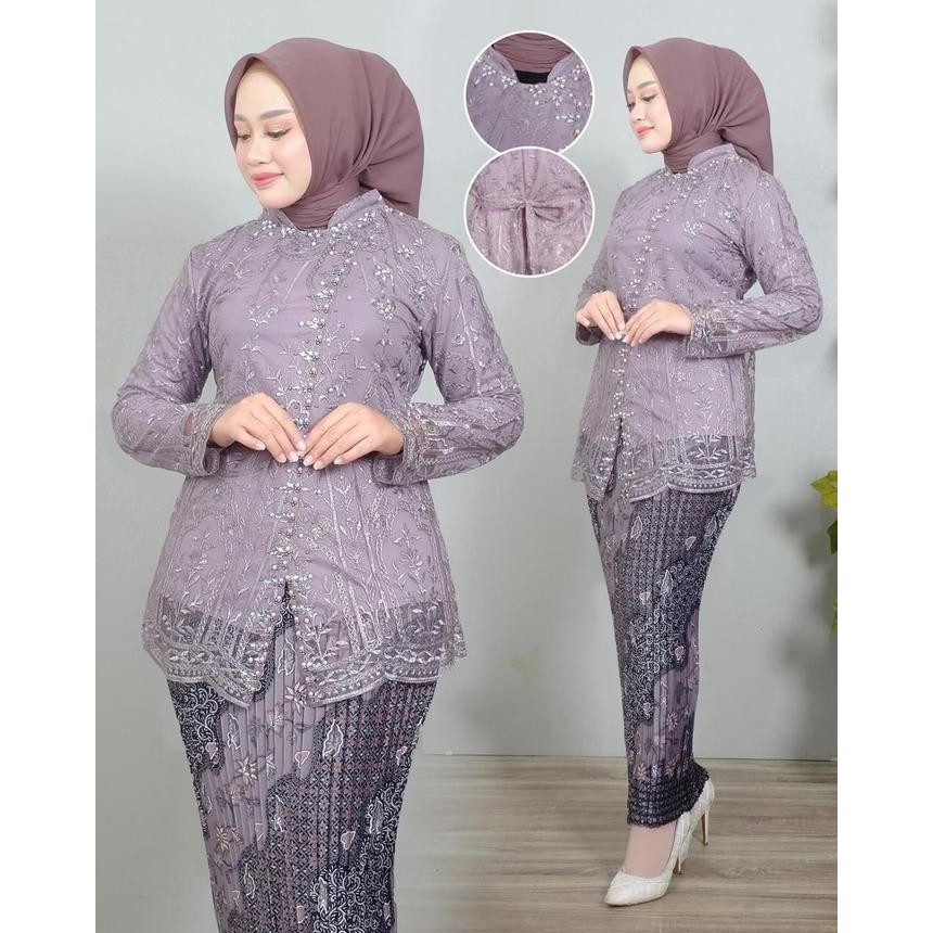 Jual NEW Kebaya Tile Sarita Sudah Full Puring Payet Jahit Tangan Baju ...