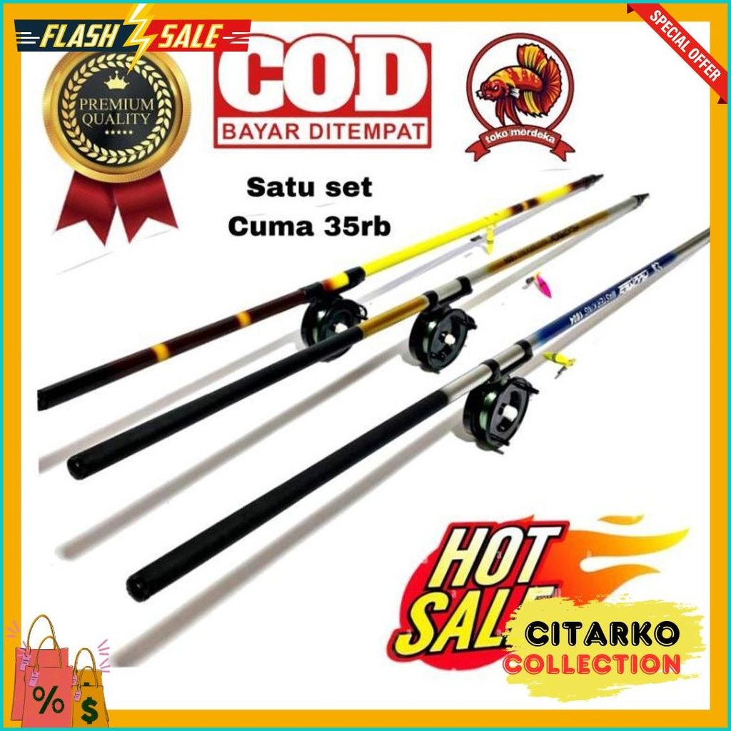 Jual Promo Joran Satu Set Tinggal Pakai Panjang 180Cm Diskon Setengah ...