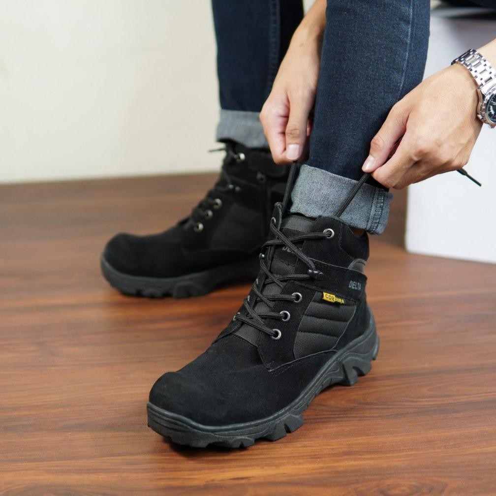 Jual Viral Sepatu Safety Pria Boots Tactical 5Aa Boot Ujung Besi Proyek ...