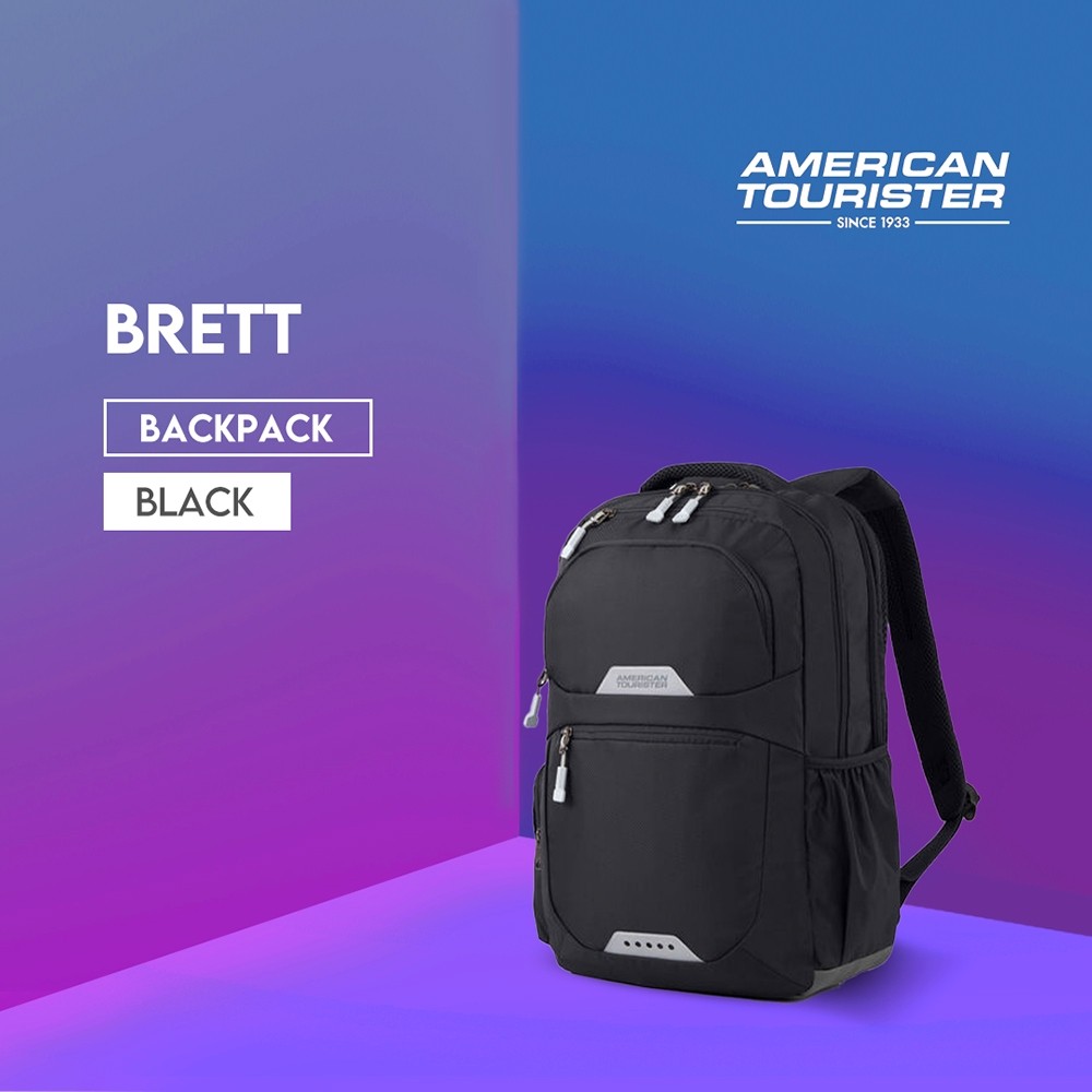 Jual American Tourister Brett BTS Backpack 02 R - Black | Shopee Indonesia