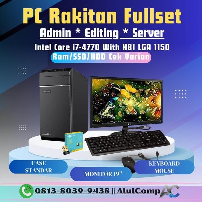 Jual PAKET PC KOMPUTER RAKITAN FULLSET SERVER CORE I7 4770 - CASE STANDAR | Shopee Indonesia