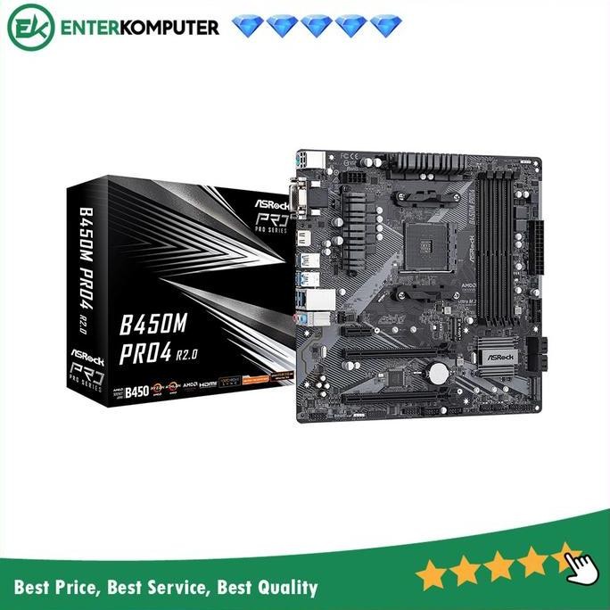Jual ASRock B450M Pro4 R2.0 (AM4, AMD Promontory B450, DDR4, USB3.2 ...