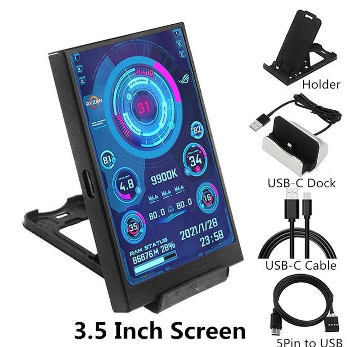 Jual TURING Smart Secondary Screen IPS Display USB Type C CPU GPU ...