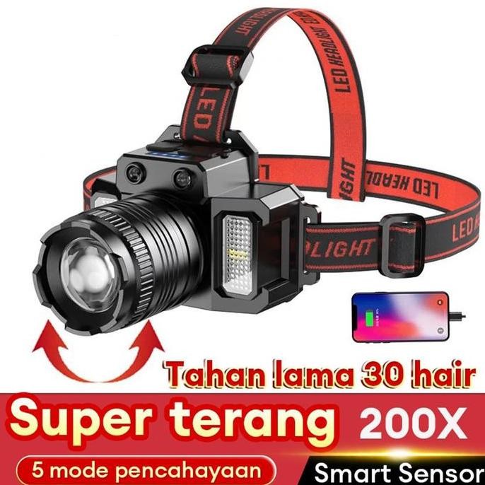 Jual Tersedia Lampu Kepala LED Tahan Air senter kepala F-T55 Induksi ...