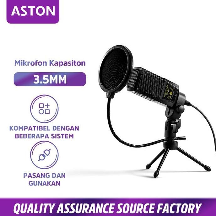 Jual ASTONMICROPHONE 3.5MM MIC CONDENSER UNTUK MEREKAM PODCAST ...