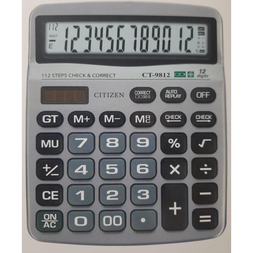 Jual restock CITIZEN CT-9812 Check Correct Kalkulator Cek Ulang 12 ...