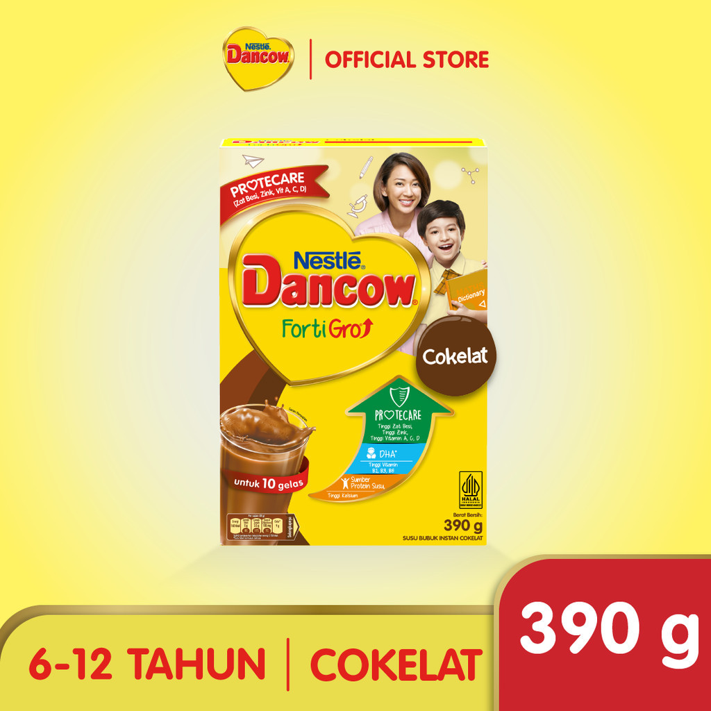 Jual DANCOW Fortigro Coklat Susu Bubuk Susu Anak 390g | Shopee Indonesia
